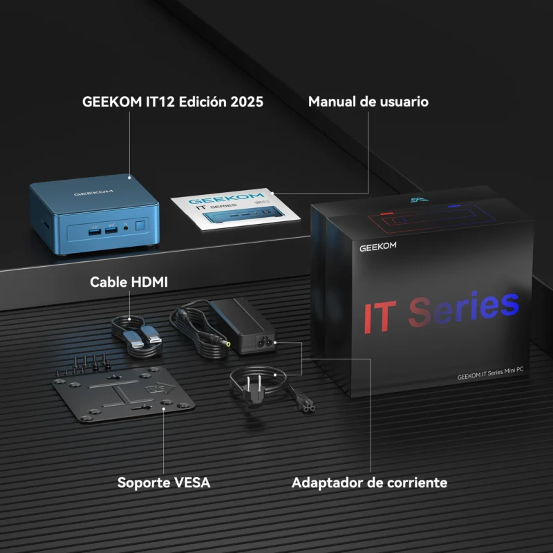 GEEKOM IT12 Mini PC – Potente con Intel Core i7-1280P o i5-12450H